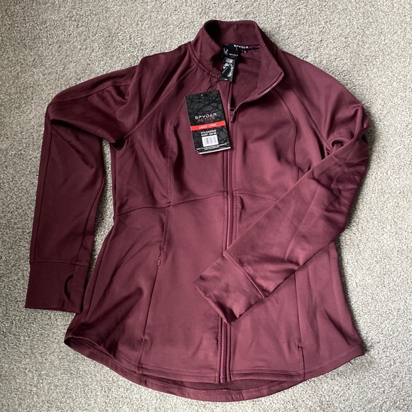 Spyder | Jackets & Coats | Spyder Active Womans Maroon Fitted Jacket ...